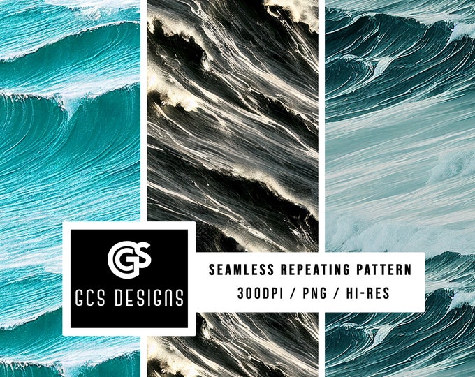 Seamless Waves Digital Art Pattern for Instant Download, Wave Pattern ...