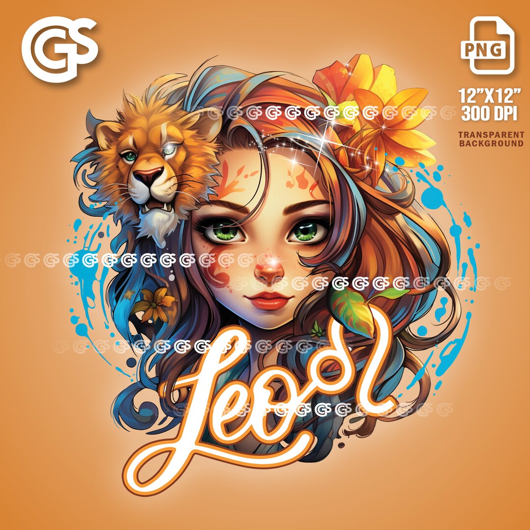 Girl Leo Zodiac PNG File | Horoscope T-shirt Digital Design, Astrology ...