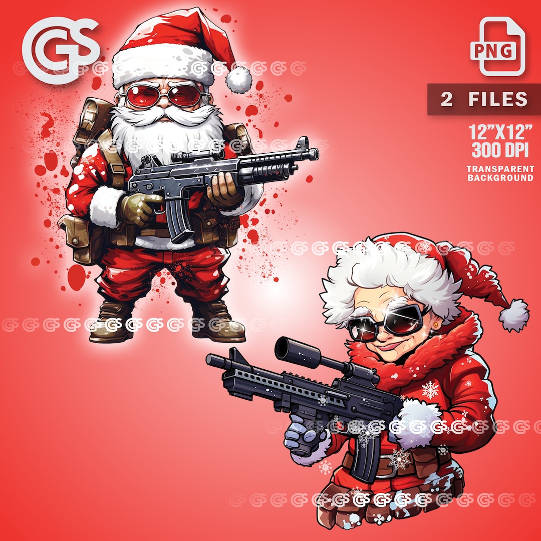 Overprotective Santa and Mrs Claus PNG | Christmas Digital T-shirt ...