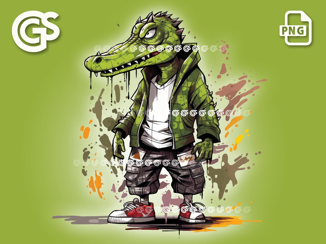 Streetwear Alligator Bundle (3) PNG | Gator Tshirt Sticker Digital File ...