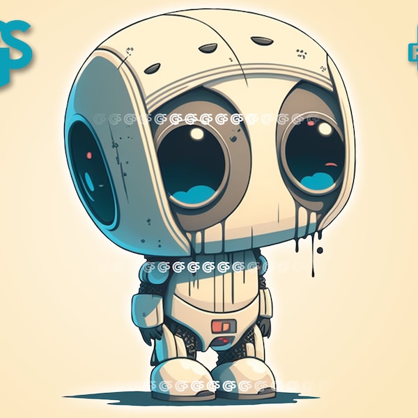 Cute Robot Art - Etsy