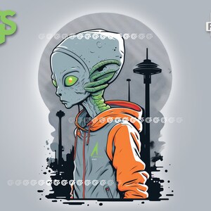 Streetwear Alien Bundle (3) PNG | Graphic T-shirt Digital File, ET ...