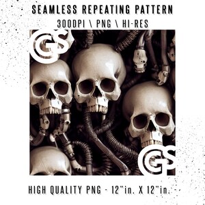 Digital Paper Goth Skulls - (3) Seamless Pattern Repeating Design File ...