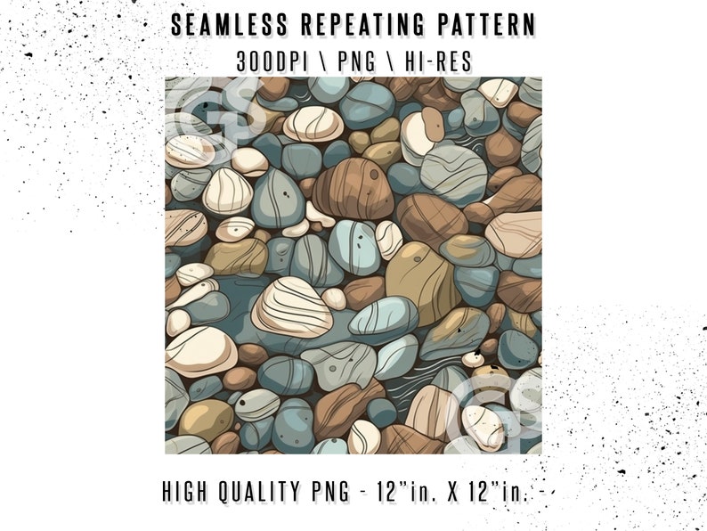 Seamless PNG River Rocks Seamless Pattern Repeating Design - Etsy