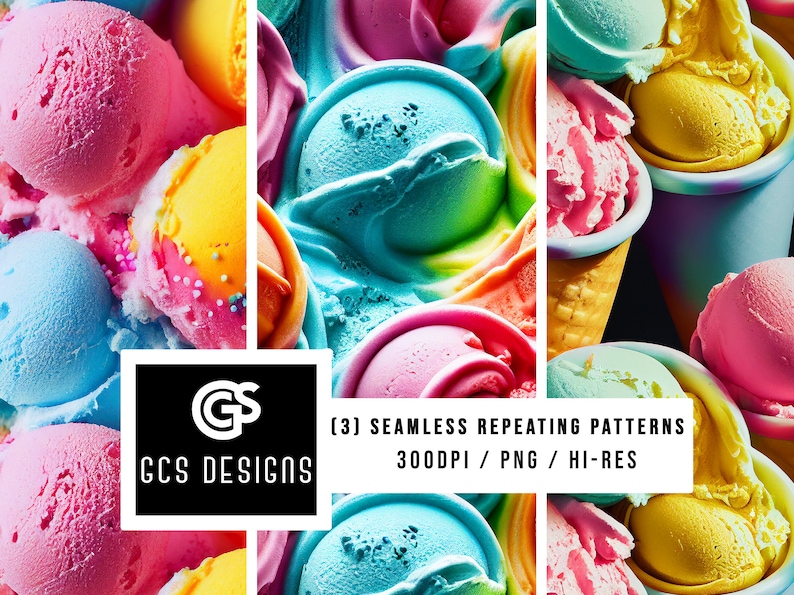 Seamless PNG Colorful Ice Cream Seamless Pattern Repeating - Etsy
