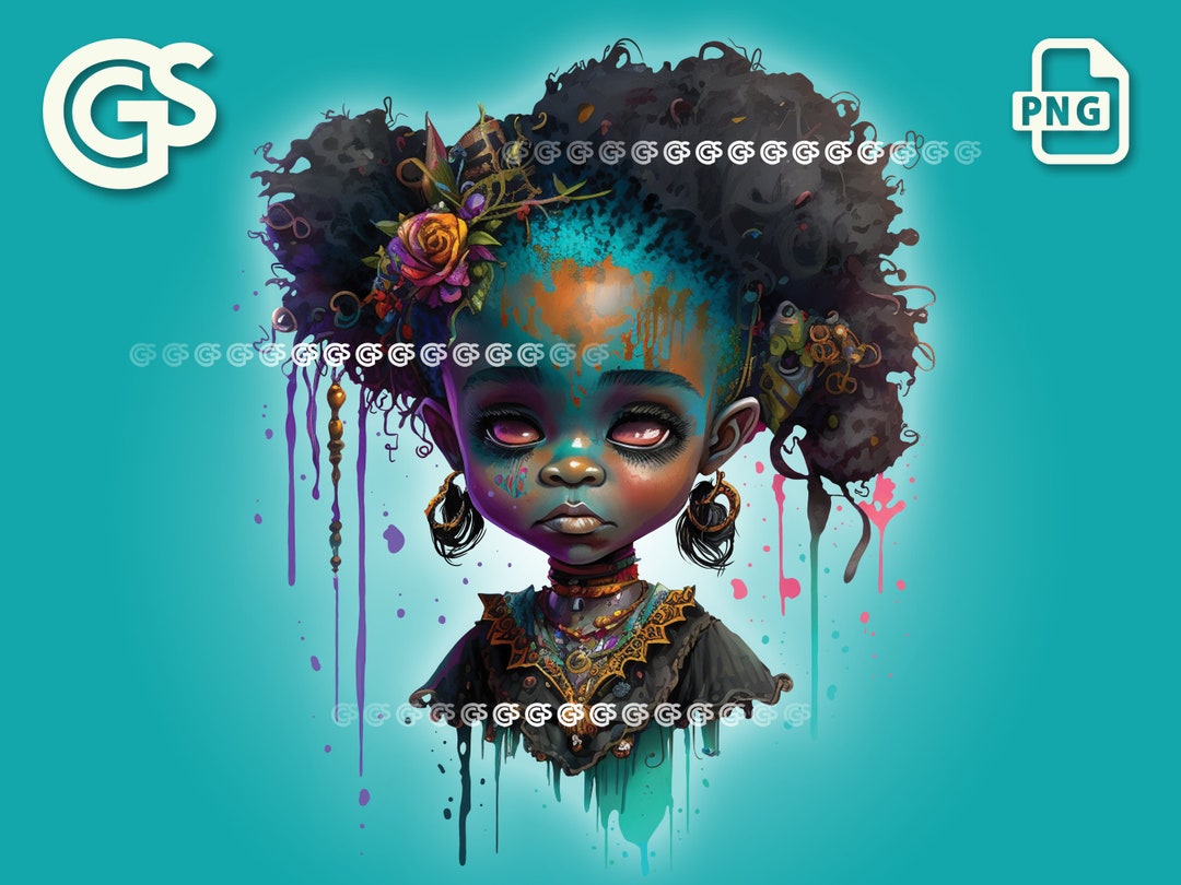 Voodoo Girl PNG V3 | Afro African American Queen, Creole Doll Tshirt ...