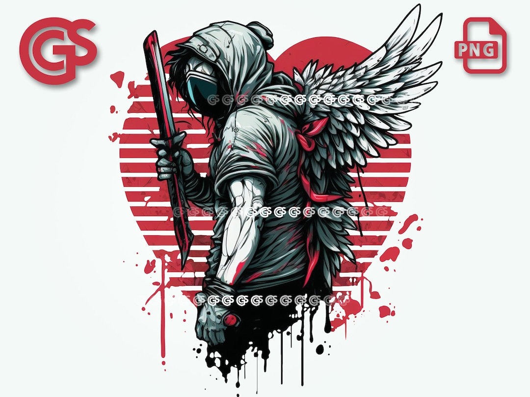 Dark Cupid - PNG Graffiti Valentine's Day T-shirt Design, Heart Love ...