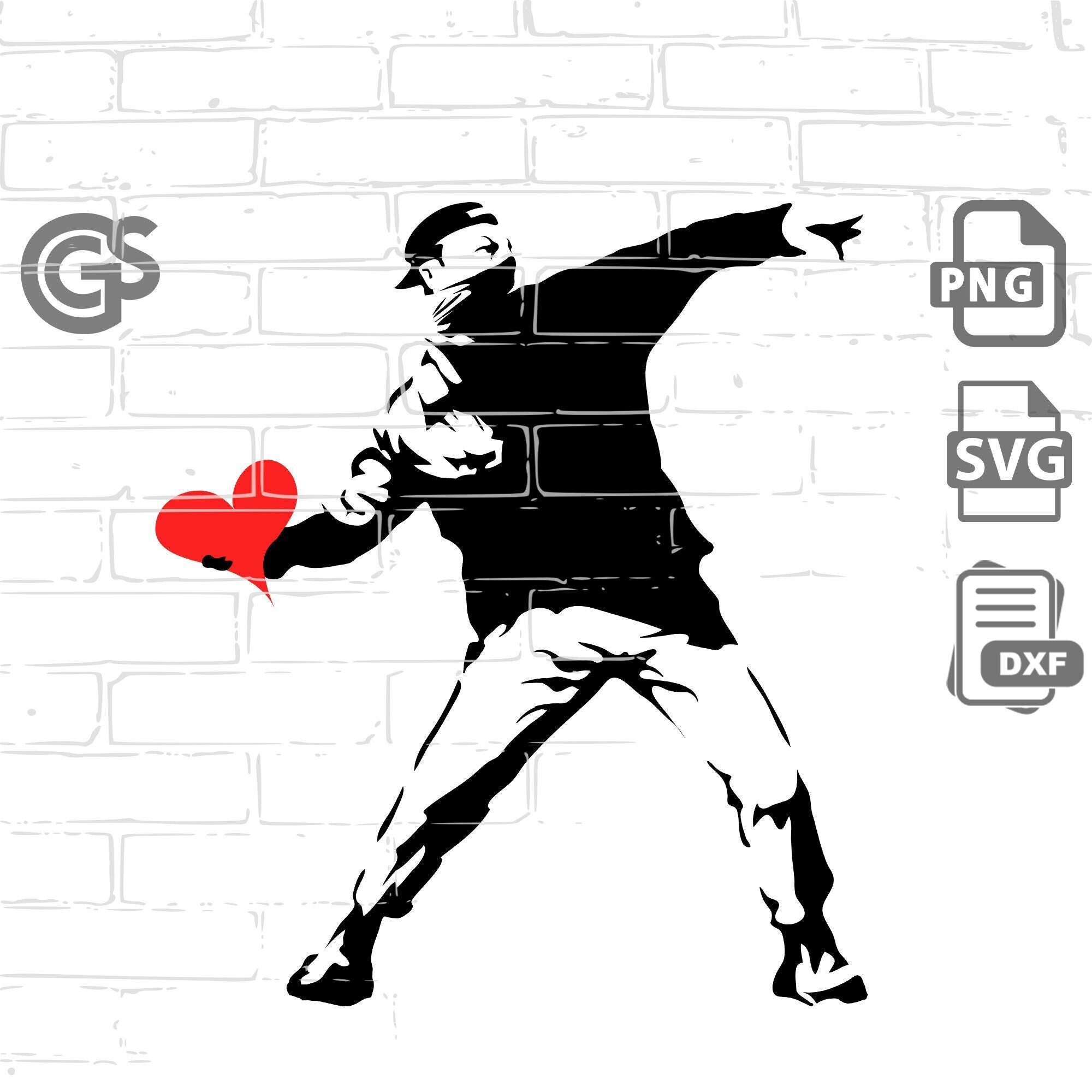 Anarchist Throwing Heart, SVG, PNG, Dxf, Sublimation, Cricut Silhouette ...