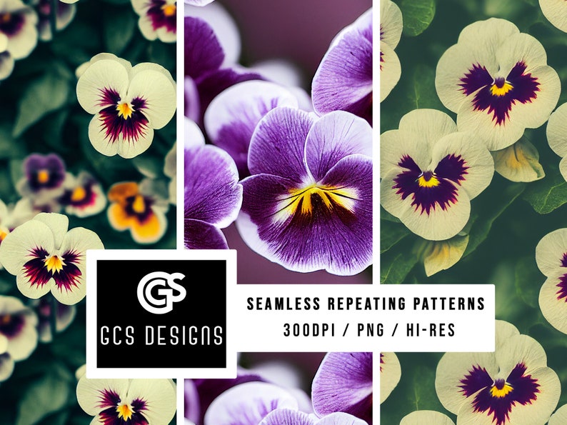 Seamless PNG Pansy Flowers - Seamless Pattern Repeating Design File ...