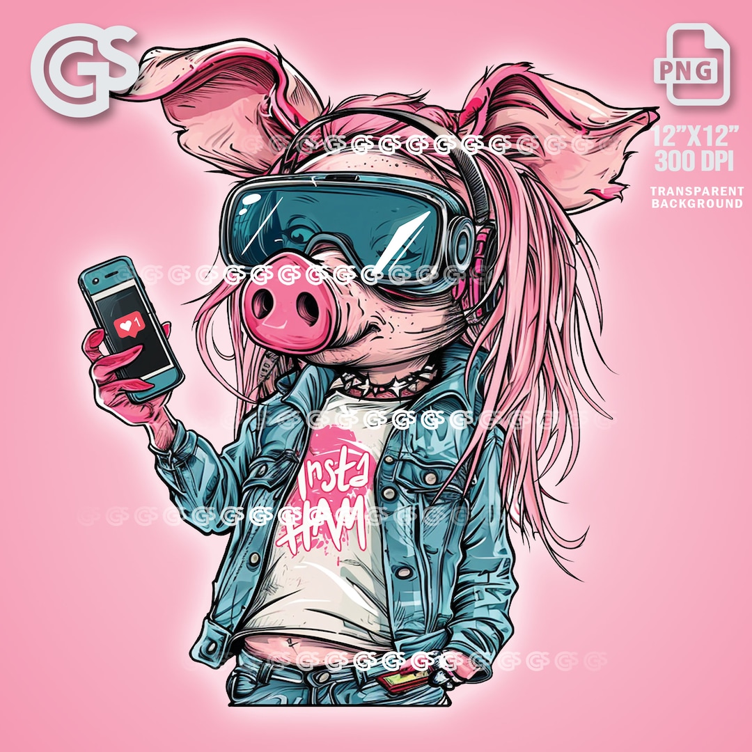 Insta-ham Model PNG | Pig Influencer Tshirt Sticker Digital File ...