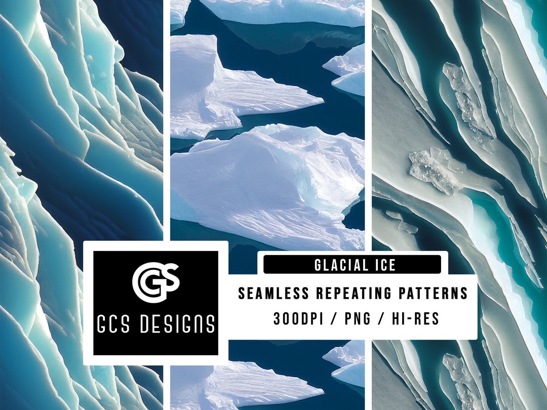 Seamless PNG Glaciers Ice - Seamless Pattern Repeating Design File, Digital Paper, Sublimation ...