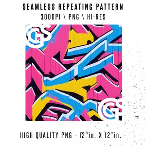 Digital Paper Graffiti Tagging - Seamless Pattern Repeating Design File ...