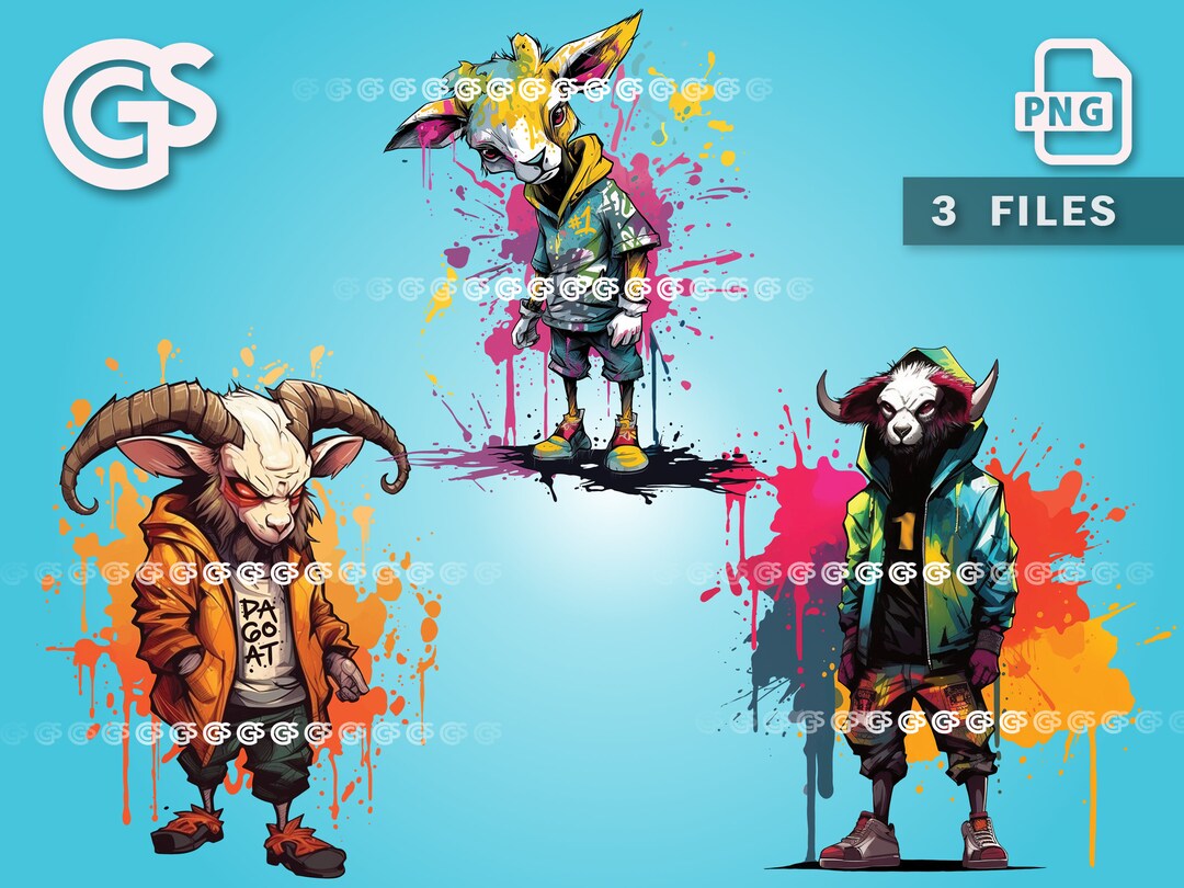 Da Goat Bundle (3) PNG | T-shirt Sticker Digital File, Goat Head ...
