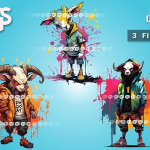 Da Goat Bundle (3) PNG | T-shirt Sticker Digital File, Goat Head ...