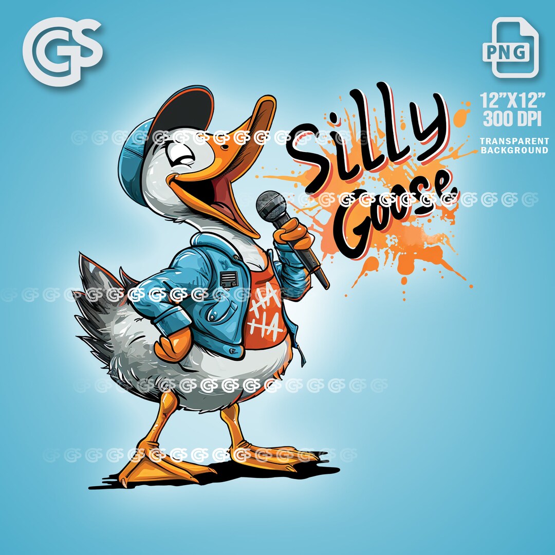 Silly Goose Comedian PNG | Graphic T-shirt Digital File, Laugh Funny ...