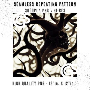 Digital Paper Goth Skulls - (3) Seamless Pattern Repeating Design File ...