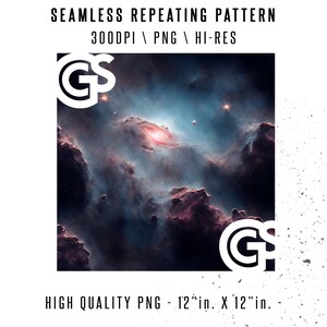 Seamless PNG Space Nebula - Seamless Repeating Design File, Sublimation ...