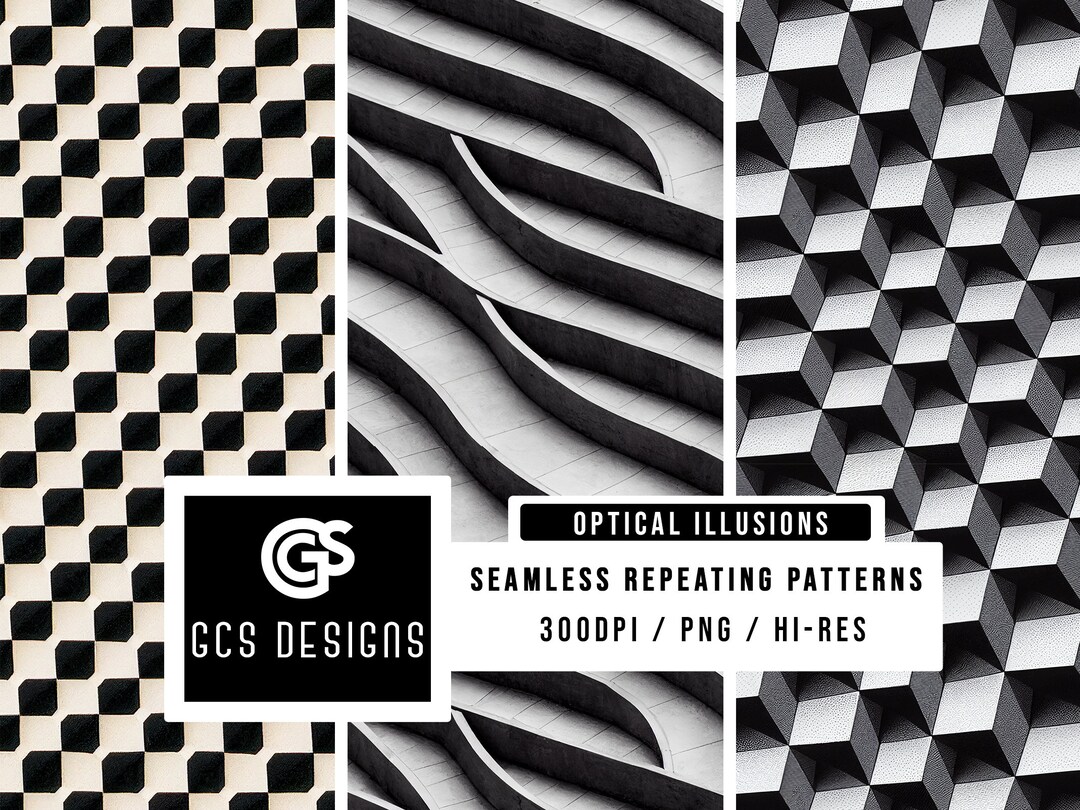 Seamless PNG Optical Illusions | Seamless Pattern Repeating Design File ...