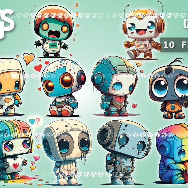 Cute Robot Art - Etsy