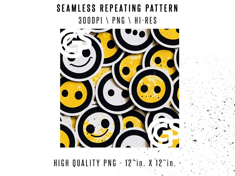 Digital Paper Smiley Faces Seamless Pattern Repeating Design - Etsy