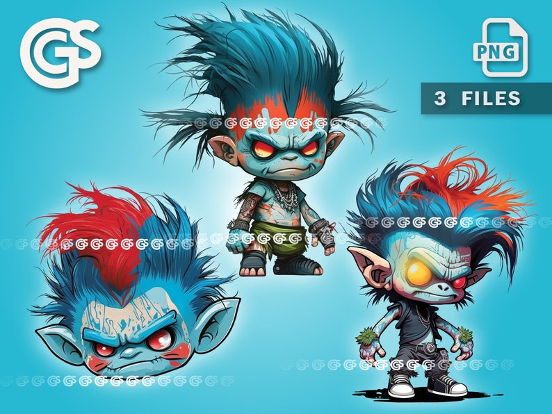 Evil Troll Bundle (3) PNG | Graphic T-shirt Digital File, Trolls Dolls ...