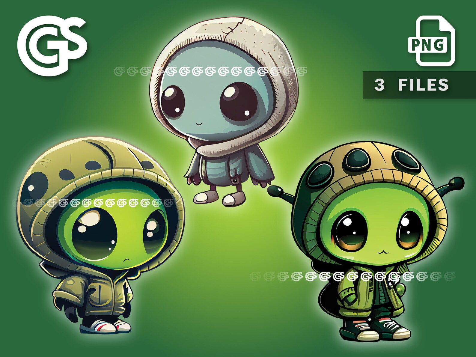 Adorable Chibi Aliens Bundle 3 PNG Twitch Emote T-shirt - Etsy