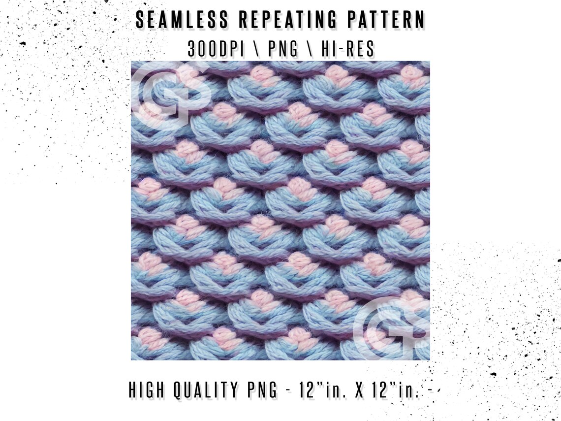 Seamless PNG Pastel Crochet Seamless Pattern Repeating - Etsy