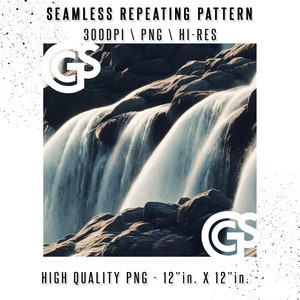 Digital Paper Waterfalls - (3) Seamless Pattern Repeating Design File, Background PNG ...
