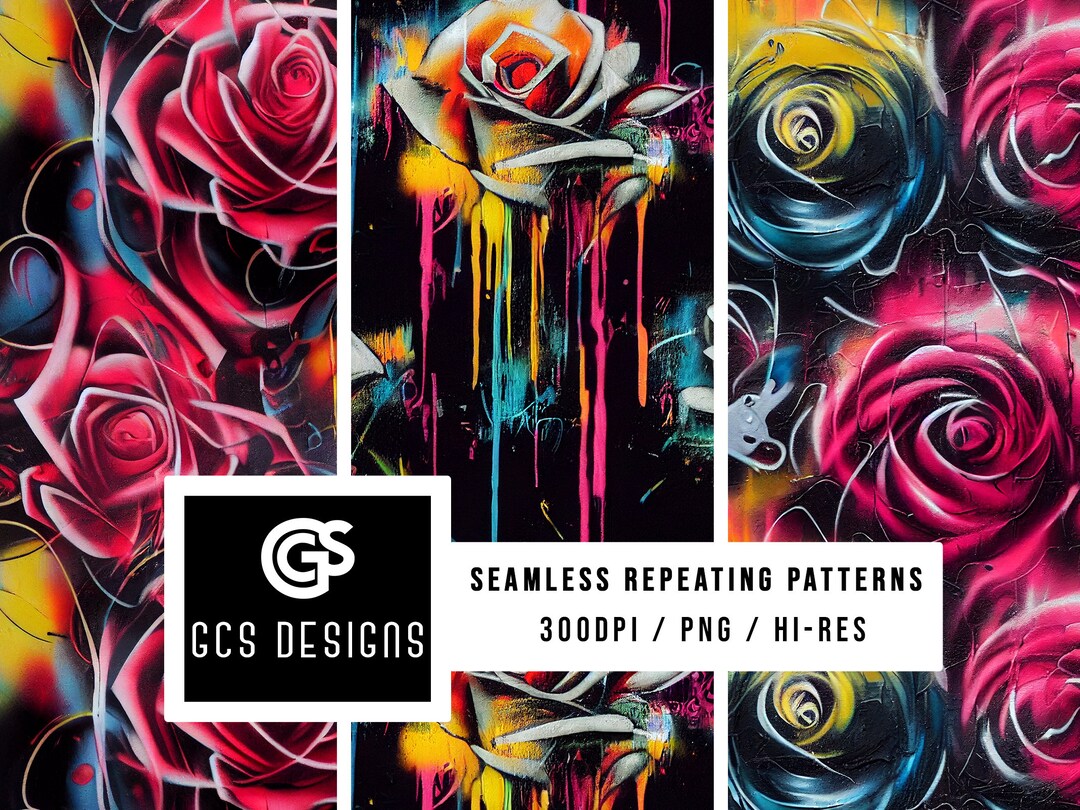 Seamless PNG Graffiti Roses - Seamless Pattern Repeating Design File ...