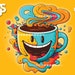 Trippy Coffee Bundle (3) PNG Psychedelic Smiley Face for Shirts & Cups ...