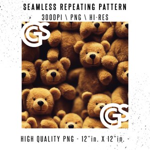 Seamless PNG Teddy Bears - Seamless Pattern Repeating Design File ...