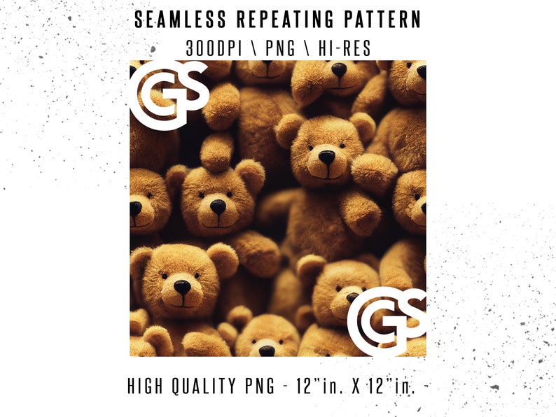 Seamless PNG Teddy Bears - Seamless Pattern Repeating Design File ...