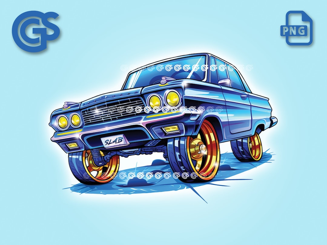 Old School Lowrider Slab PNG | Classic Cars Graphic T-shirt Digital ...