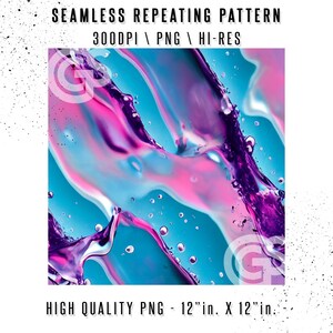 Seamless PNG Aquapunk | Seamless Pattern Repeating Design File, Digital ...