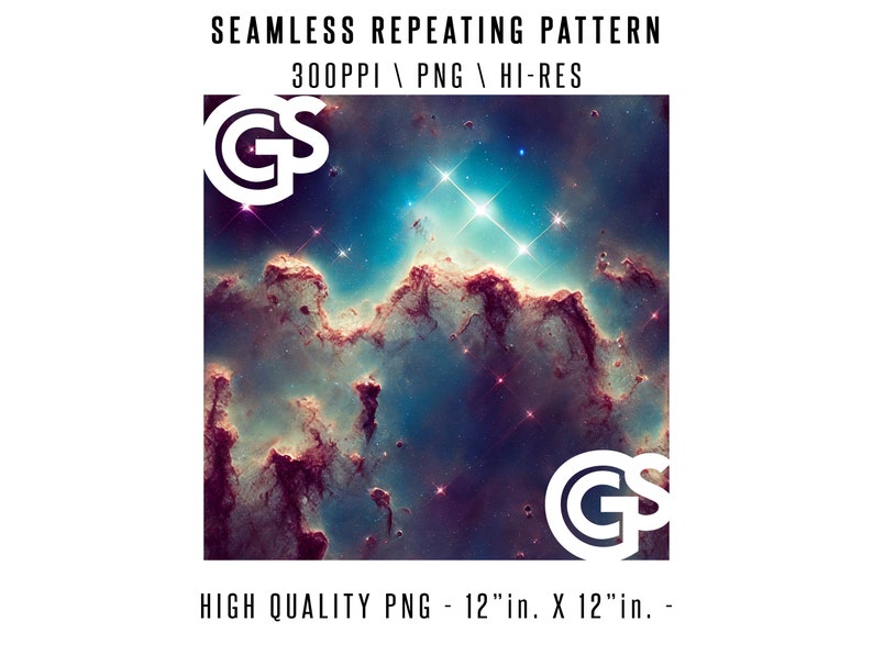 Seamless PNG Space Clouds - Seamless Pattern Repeating Design File ...