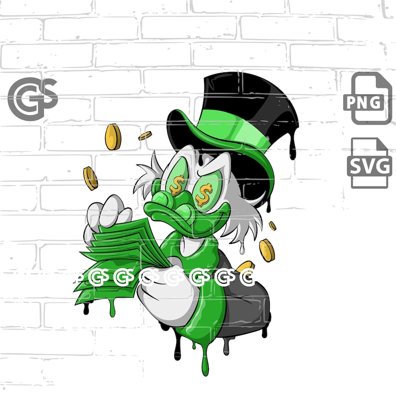 Money Hungry Duck V2! - SVG PNG Graphic T-shirt Digital Design ...