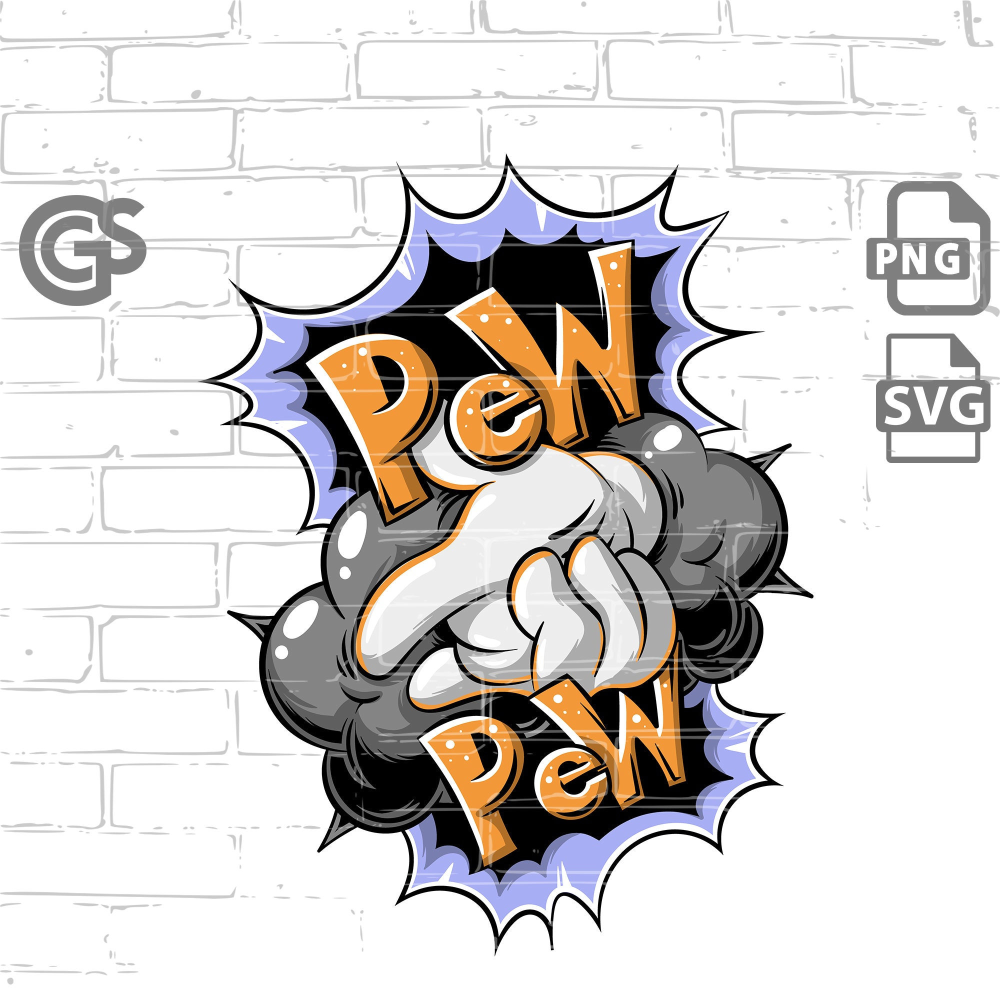 Pew Pew Hands SVG PNG Graphic T-shirt Digital Design - Etsy