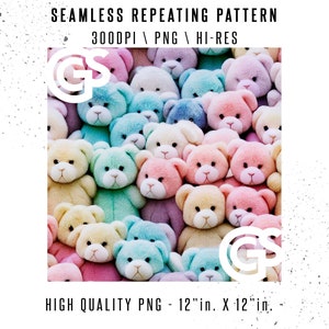 Seamless PNG Teddy Bears - Seamless Pattern Repeating Design File ...