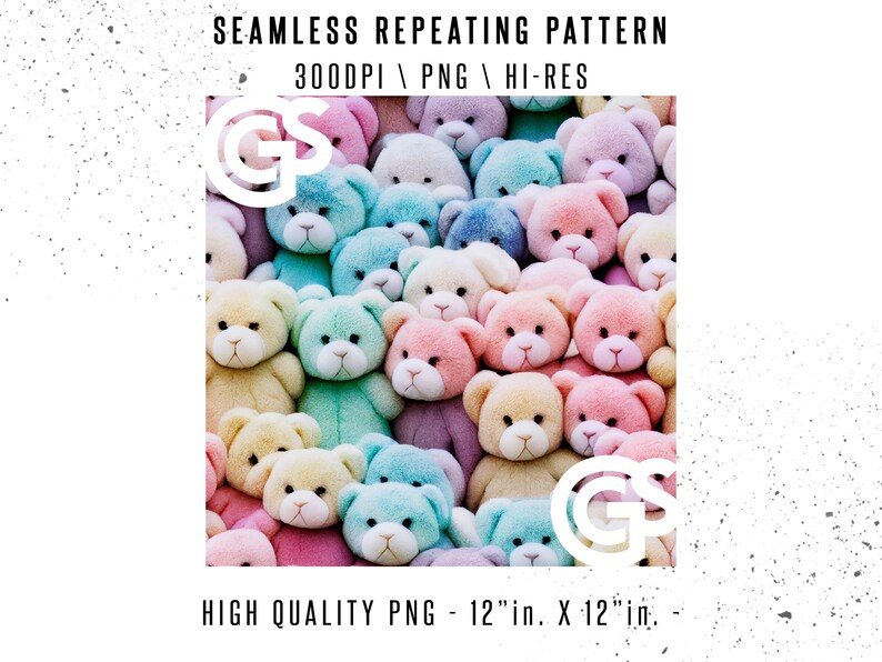 Seamless PNG Teddy Bears - Seamless Pattern Repeating Design File ...