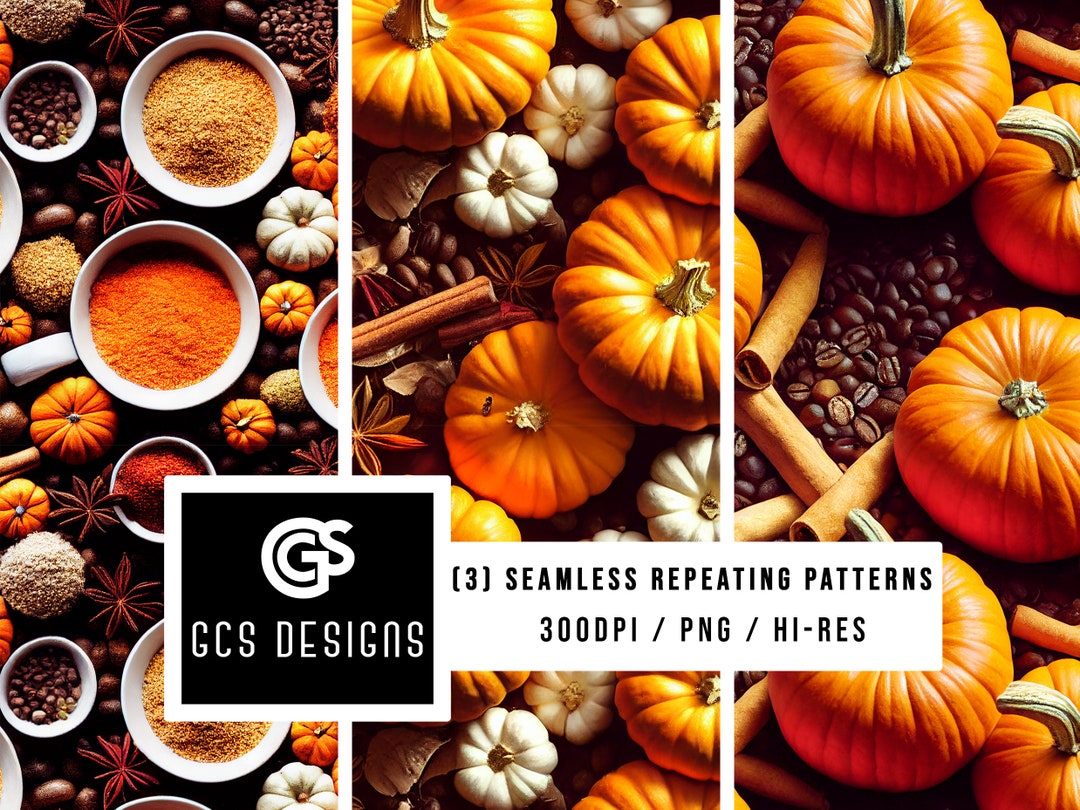 Seamless PNG Pumpkin Spice - Seamless Pattern Repeating Design File ...