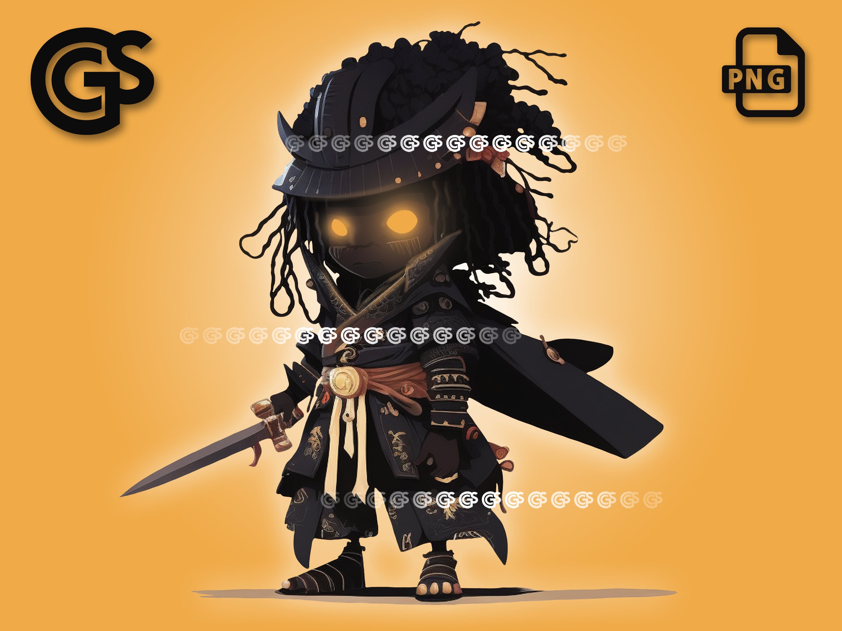 The Black Samurai PNG Afro Samurai Lover Digital Download - Etsy