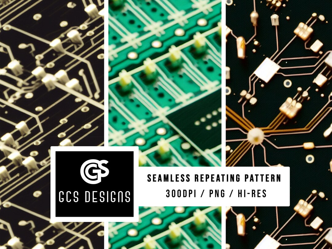 Digital Paper PNG Computer Circuitboard - Seamless Pattern Repeating ...