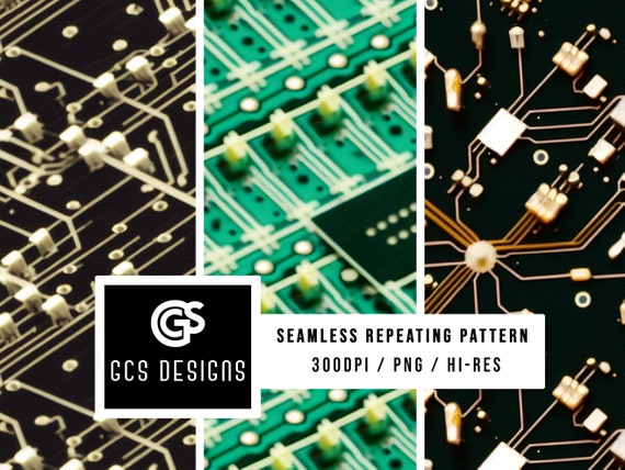 Digital Paper PNG Computer Circuitboard Seamless Pattern - Etsy