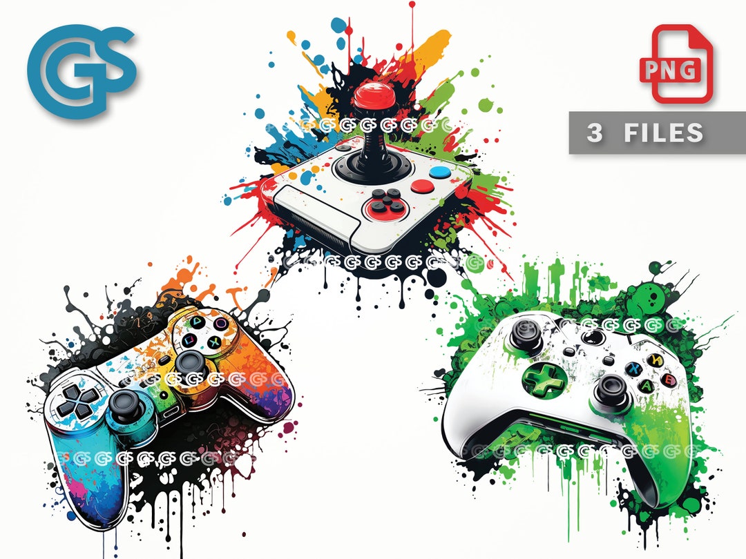 Graffiti Game Controller Bundle (3) PNG Files - Gamer Life, Digital T ...
