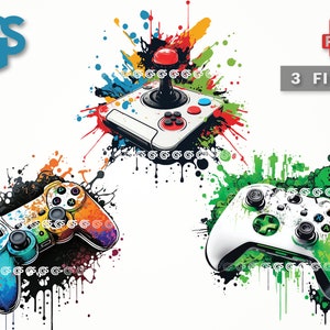 Graffiti Game Controller Bundle 3 PNG Files Gamer Life, Digital T-shirt ...