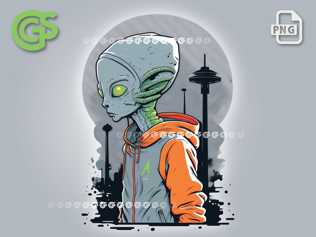 Cool Streetwear Alien PNG | Graphic T-shirt Digital File, ET Lover ...