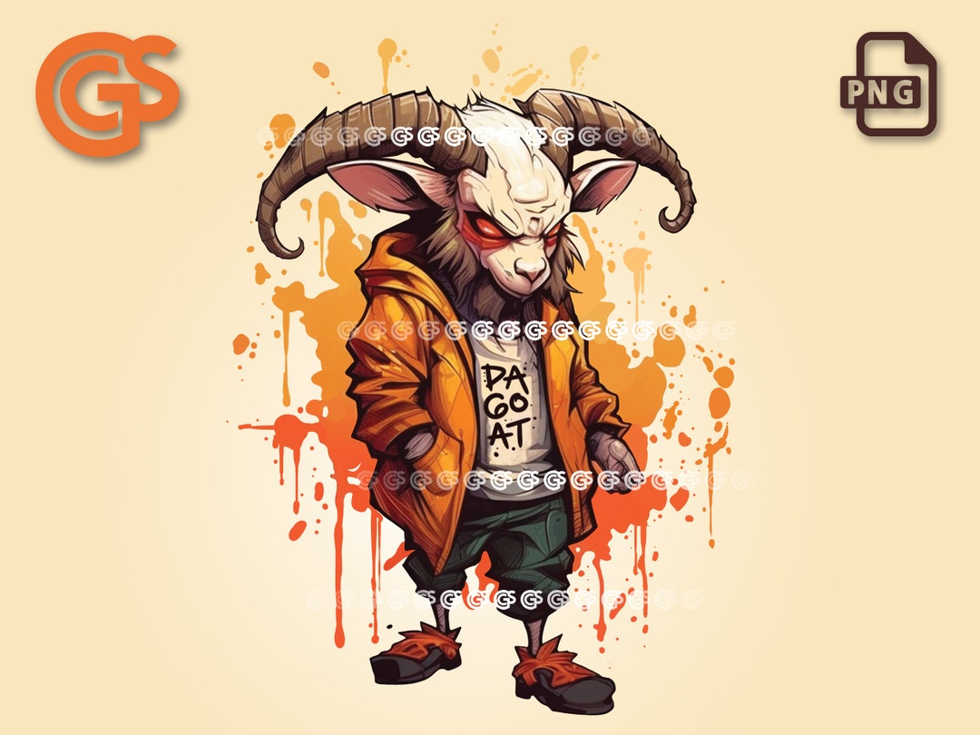 Da Goat PNG | T-shirt Sticker Digital File, Goat Head, Greatest of All ...