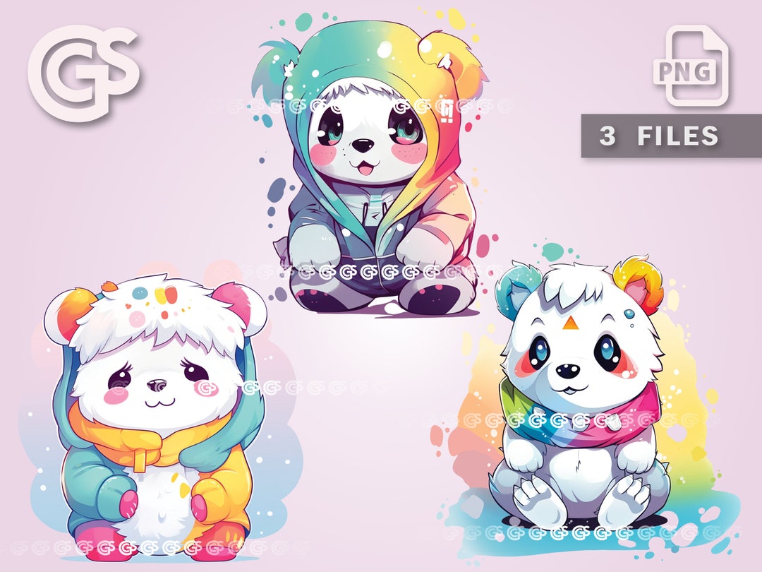 Cute Polar Bear Bundle (3) PNG | Graphic T-shirt Digital File, Teddy ...