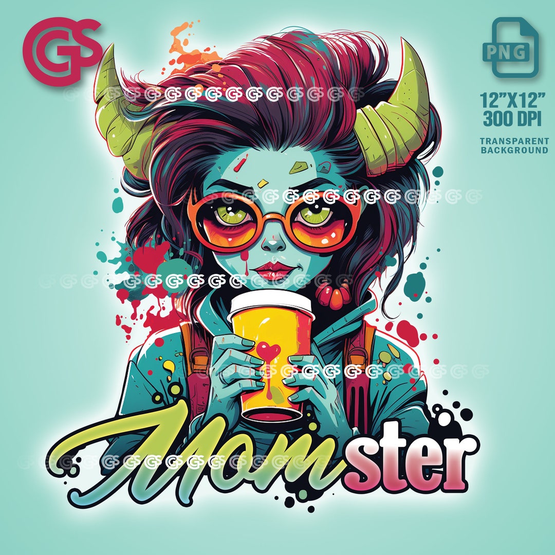 Momster the Monster Mom PNG | Halloween Mom Tshirt Sticker, Parenting ...