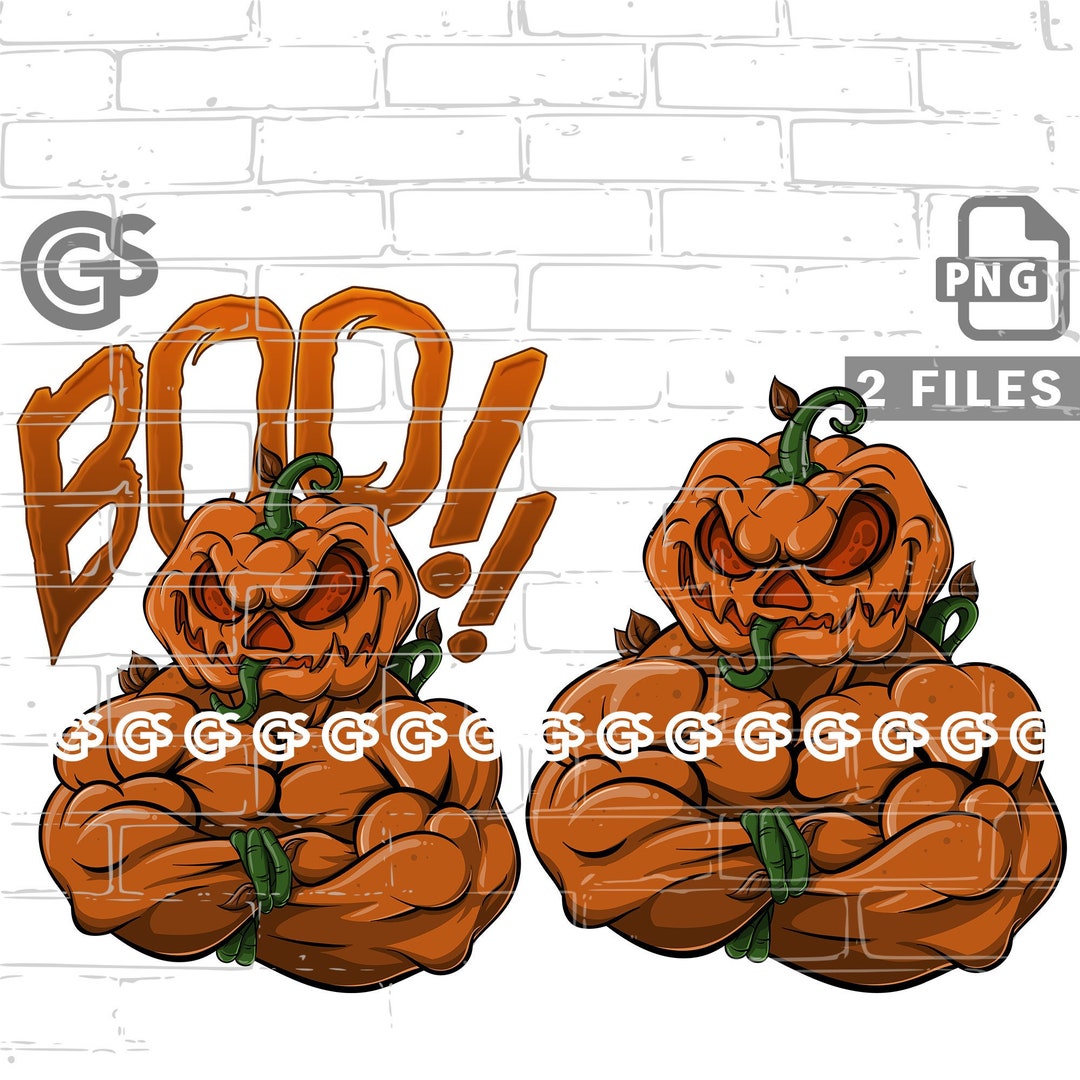 Boo the Buff Pumpkin! - Digital Tshirt PNG, for Sublimation, Instant ...